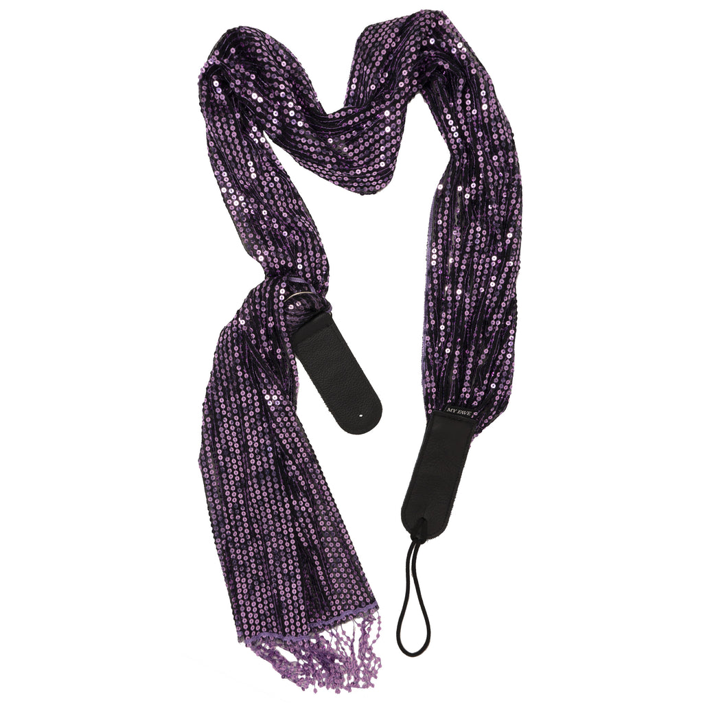 Guitar Scarf Strap - Purple Sparkle – MY FAVE STRAPS
